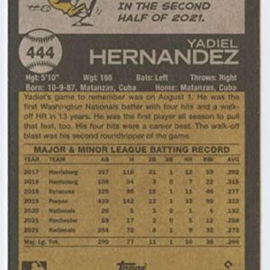 2022 Topps Heritage #444 Yadiel Hernandez Washington Nationals (SP - Short Print) NM-MT MLB Baseball High Number Short Print