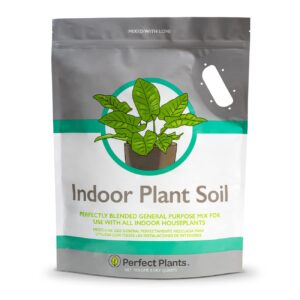 perfect plants indoor plant soil 8qt | perfectly balanced potting mix | gardening substrate for all varieties of live houseplants