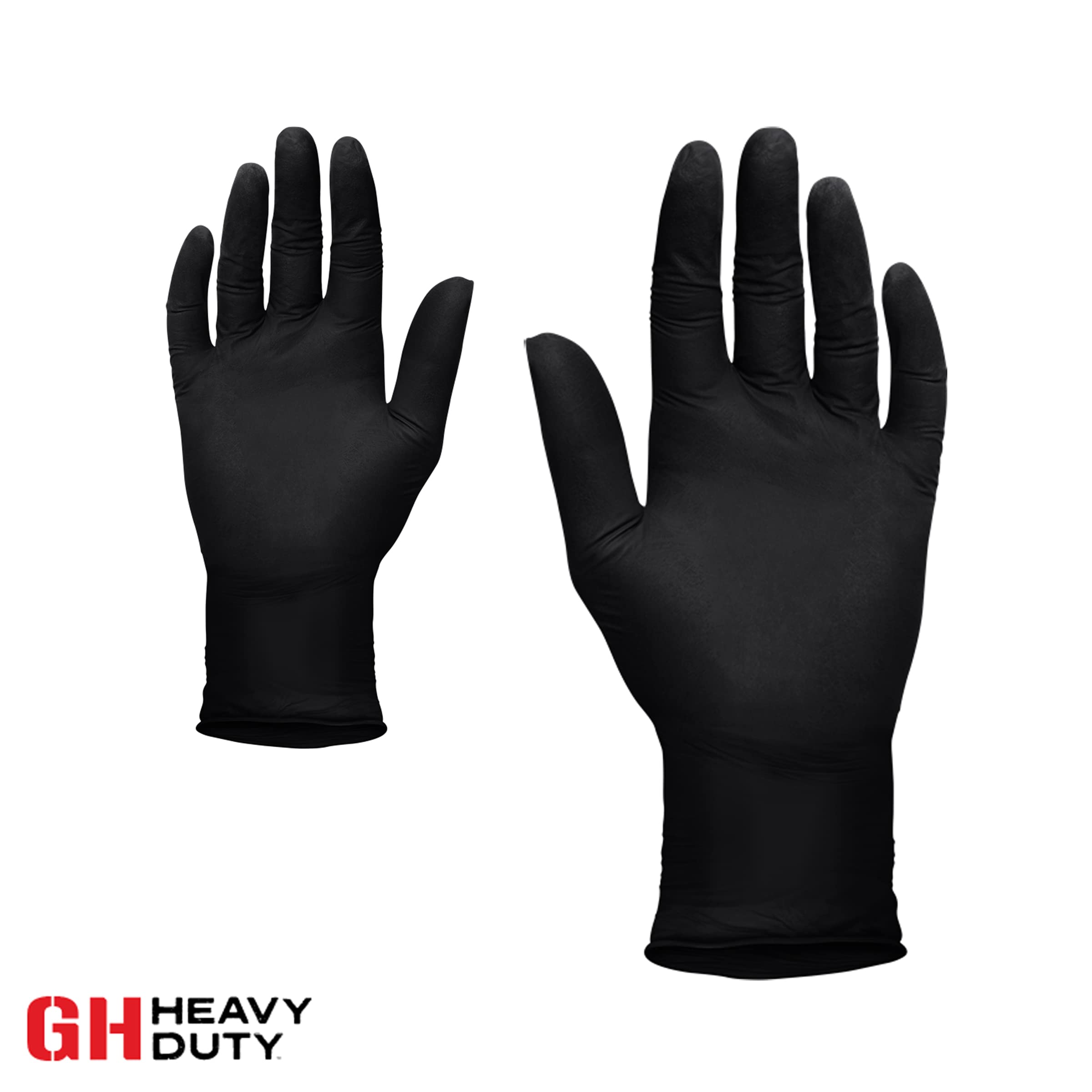 GH Heavy Duty Black Nitrile Gloves, 100 Pack of 4 mil Disposable Gloves, Large