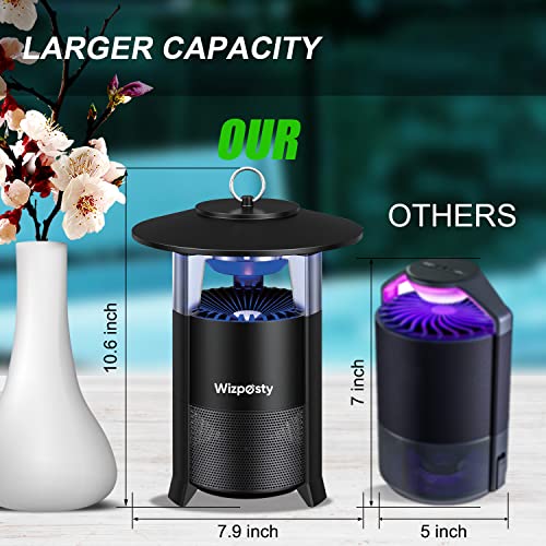 Wizpesty Insect Traps Light, Catch Flying Insect, Fruit Flies Killer, Catcher & Killer for Fruit Fly Gnats Mosquitos Indoor and Outdoor, Waterproof IPX4, USB Powered with 5pcs Sticky Glue