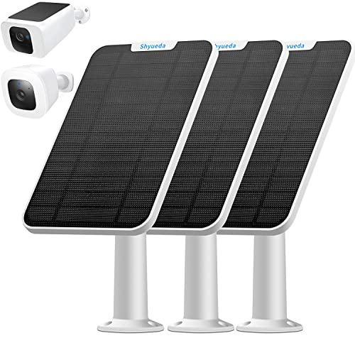 4W Solar Panel Charging Compatible with Eufy Solocam S40/L40/L20/3/3C Only, with 13.1ft Waterproof Charging Cable, IP65 Weatherproof,Includes Secure Wall Mount(Type-c Connector)(3-Pack)