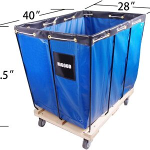 HIGOOD Basket Trucks,Service Carts Blue 16 Bushel Knock Down Truck,Carts, 20.0 cu. ft, 600 lb, 40" L X 28" W X 35.5" H Capacity