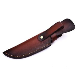 DONGKER 8.6" Handmade Leather Knife Sheath, Vertical Knife Sheaths Belt for Blade Knife