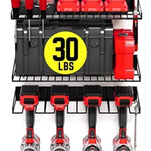 MAASTERS Power Tool Organizer Wall Mount - 70lb Weight Limit Heavy Duty Floating Cordless Drill Holder Wall Mount - Cordless Drill Organizer – Power Tool & Cordless Drill Storage Rack