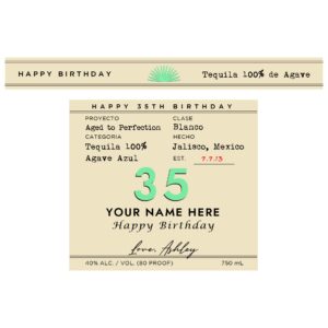 personalized happy birthday label to fit casamigos bottles