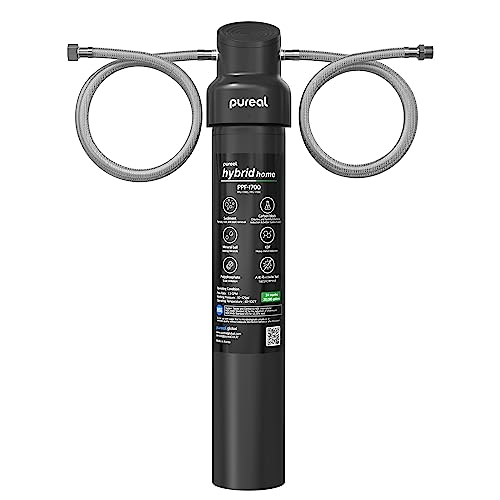 Pureal Hybrid Home PPU-1700K Under Sink Water Filter System, 20K Gallons, NSF/ANSI 42&372, Mineral Sediment Carbon Block KDF Polyphosphate Filter for Scale & Lead & Chlorine