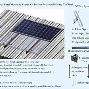 CMYYANGLIN Solar Panel Mounting Braket Kit System for Sloped Pitched Tin Roof