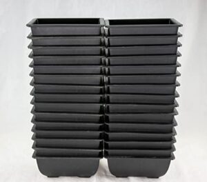 30 rectangular black plastic bonsai training pot, cactus & succulent planter - 5"x 3.5"x 2"