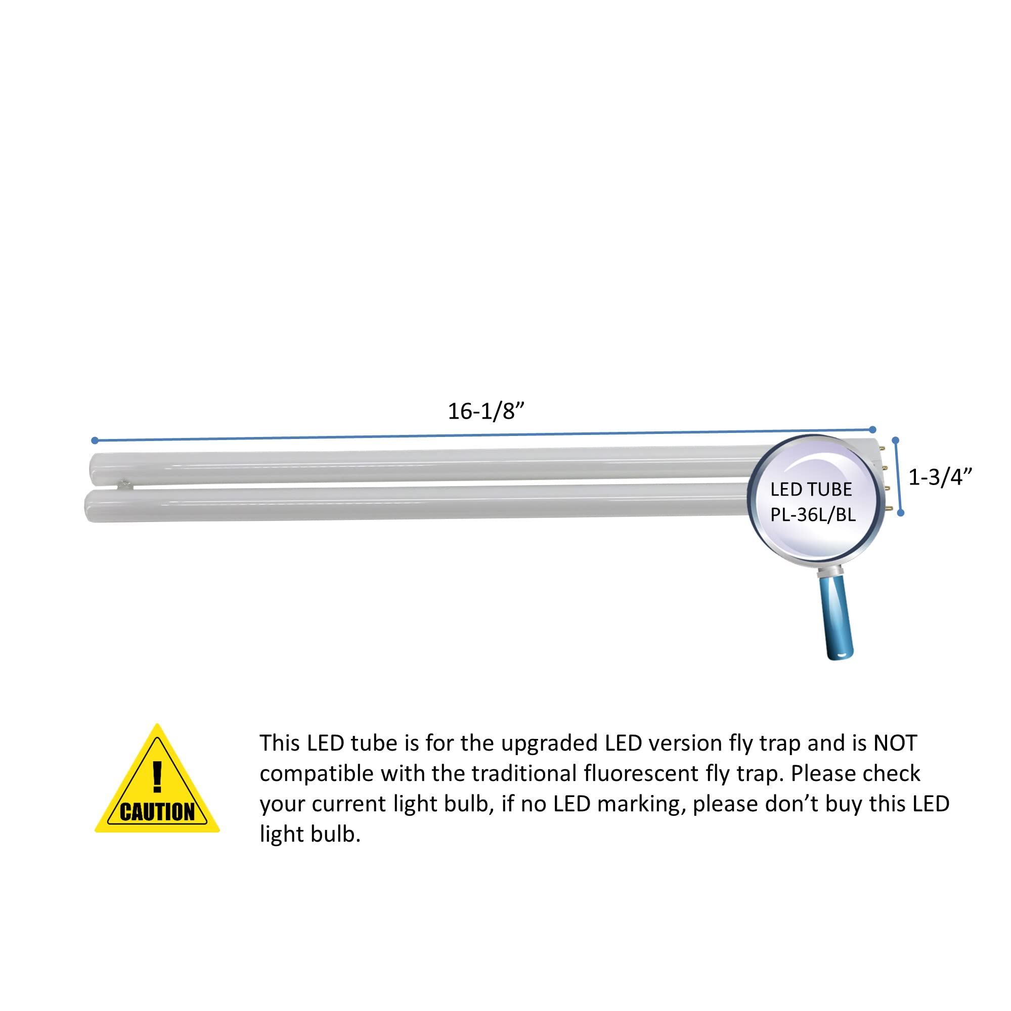 Awoco Replacement LED Tube PL-36L 13 W LED UV Light Bulb for Wall Mount Sticky Fly Trap Lamp FT-1E36-LED (PL-36L)