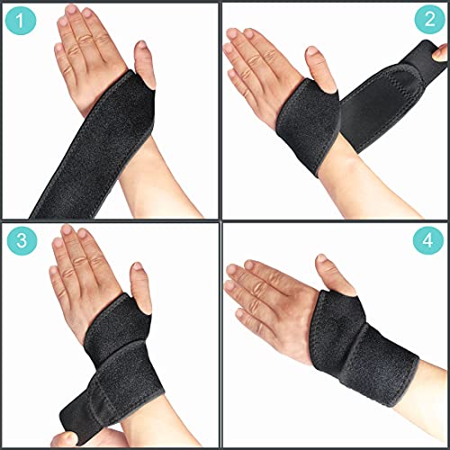 RSAOENF 2 Pack Wrist Brace, Wrist Straps for Carpal Tunnel for women and men, Wrist Support Brace for Weightlifting, Working Out and Pain Relief. Flexible, Highly Elastic, Adjustable (B-Black)