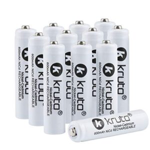 kruta nicd aaa 1.2v 600mah triple a rechargeable batteries for outdoor solar lights solar lamp garden light (aaa pack 12)