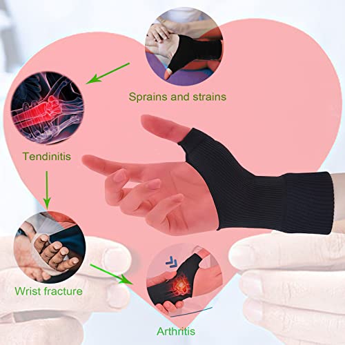 Arthritis Thumb Compression Gloves, Comfort Breathable Wrist Brace Fingerless Glove for Arthritis pain, Soft Thumb Support for Women and Men Hand(S)