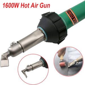 110V 1600W Plastic Welding Gun Hot Air Heat Gun Adjustable Temperature PVC TPO Welding Kit Accessories Speed Nozzle Roller Dolphin Knife Hook