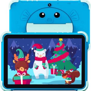 YINOCHE Kids Tablet 10.1 inch Android Toddler Tablet for Kids Children Tablets for Toddlers with Dual Camera 2GB 32GB ROM 1280x800 HD IPS Touch Screen Parental Control YouTube Netflix (Ice Blue)