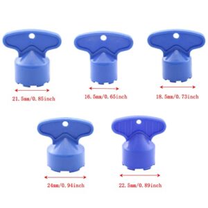 ZYAMY 5pcs Faucet Aerator Keys Cache Aerator Keys Aerator Wrench Recessed Aerator Keys Blue Plastic Faucet Aerator Repair Replacement Tool Spanner for M16.5 M18.5 M21.5 M22.5 M24 Cache Aerators