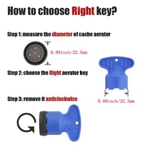 ZYAMY 5pcs Faucet Aerator Keys Cache Aerator Keys Aerator Wrench Recessed Aerator Keys Blue Plastic Faucet Aerator Repair Replacement Tool Spanner for M16.5 M18.5 M21.5 M22.5 M24 Cache Aerators