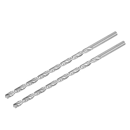 uxcell HSS(High Speed Steel) Extra Long Twist Drill Bits, 7mm Drill Diameter 200mm Length for Hardened Metal Woodwork Plastic Aluminum Alloy 2 Pcs