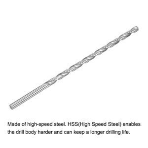 uxcell HSS(High Speed Steel) Extra Long Twist Drill Bits, 7mm Drill Diameter 200mm Length for Hardened Metal Woodwork Plastic Aluminum Alloy 2 Pcs