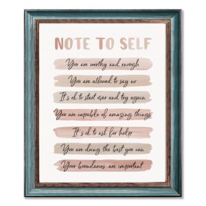 Note To Self, Self Care Sign, Social Worker Office Decor, Mental Health Wall Art, Counselling Sings, Affirmations Print, Positive Psychology, Unframed (11X14 INCH)