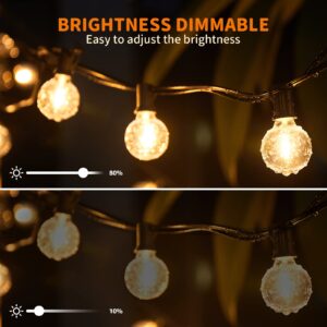 XMCOSY+ Smart Outdoor String Lights, 75Ft G40 Globe Patio Lights with 34 Dimmable LED Bulbs, WiFi & APP Control, Work with Alexa, Extendable Waterproof LED String Lights for Outside, Porch, Backyard