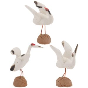 ganazono 3pcs white crane ornament bird figurines ornament mini animal figurine white ceramic houses zen garden statue white planter pot bonsai ornament ceramics artificial bird miniature