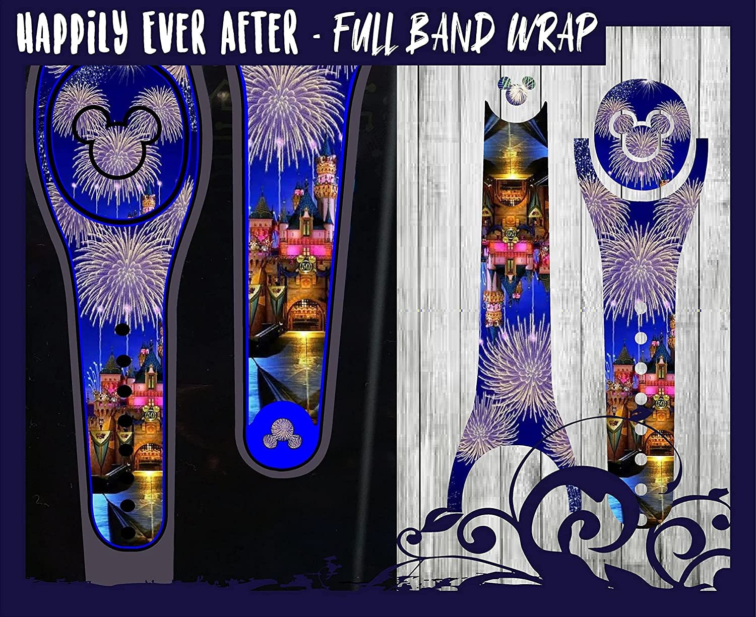 Happily Ever Forever (Fireworks) Wrap Magic Band Skin Vinyl Decal Wrap Compatible with MagicBand 2