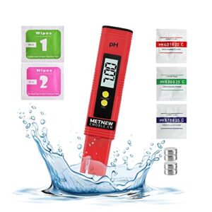 XYIE LTD Water pH Meter Used for pH Down and up of Pool Water ph Meter Digital is Faster Than ph Strips for Pool in The declining Test of ph Drops for Drinking Water Value FOM: 0-14.0 pH/Ca:土0.01