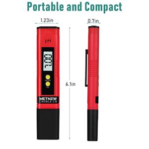 XYIE LTD Water pH Meter Used for pH Down and up of Pool Water ph Meter Digital is Faster Than ph Strips for Pool in The declining Test of ph Drops for Drinking Water Value FOM: 0-14.0 pH/Ca:土0.01