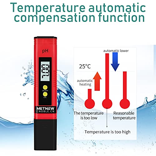 XYIE LTD Water pH Meter Used for pH Down and up of Pool Water ph Meter Digital is Faster Than ph Strips for Pool in The declining Test of ph Drops for Drinking Water Value FOM: 0-14.0 pH/Ca:土0.01