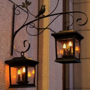 Tryme Solar Lights Garden Stakes Decorative Candles Flickering Flame Lanterns Waterproof Outdoor Lighting Yard Decor for Patio Lawn Pathway Wall Backyard