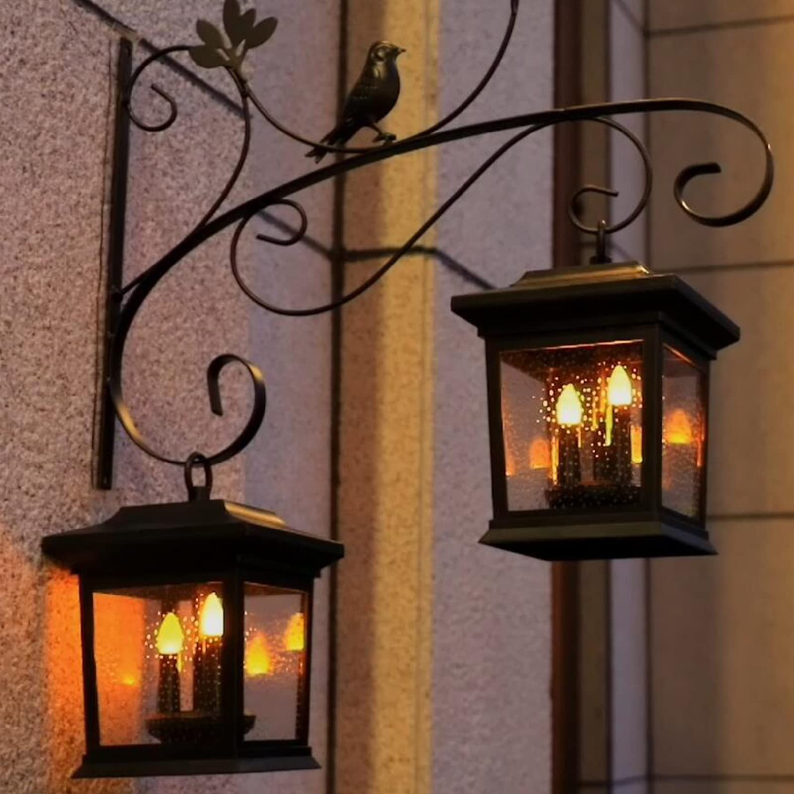 Tryme Solar Lights Garden Stakes Decorative Candles Flickering Flame Lanterns Waterproof Outdoor Lighting Yard Decor for Patio Lawn Pathway Wall Backyard