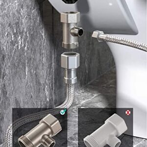 KKPOT Bidet Attachment for Toilet - Ultra Slim Non-Electric Bidet, Self Cleaning Dual Nozzle, Cold & Warm Water Bidet Seat Attachment with Temperature & Pressure Controls