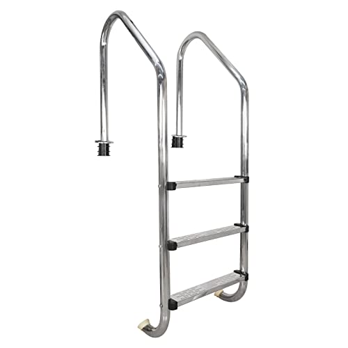 DOEL Swimming Pool Ladder, Non-Slip Steps Ladder, 3-Step In-Ground Stainless Steel Step for Indoor/Outdoor Pool, Easy Assembly and Climbing (3 Step)