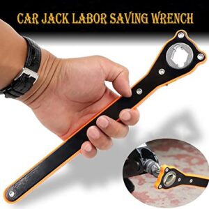 Fengyueke 2 In 1 Auto Labor-saving Jack Ratchet Wrench, Scissor Jack Garage Tire Wheel Lug Wrench Handle, Dual-purpose Car Spare Tire Wrench Hand Repair Tool