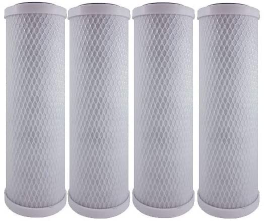 American Water Solutions 4-Pack Universal 10 Inch Carbon Block Filter Compatible for Whole House Filter Systems Replaces CBC-10, GE FXWTC, WFPFC8002 & WFPFC9001, D-10A & D-10, Whirlpool WHCF-WHWC