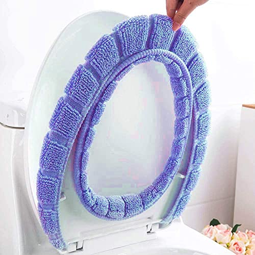 WANGXINYI 5Pcs Toilet Seat Cover Pads,Bathroom Soft Thicker Warmer Stretchable Comfortable and Washable (5 Colors)