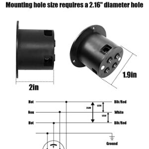 TADYAO 30Amps Flanged Power Inlet, NEMA L14-30P Generators Flanged Inlet Plug 125/250V 7500W RV Power Outlet with Cover