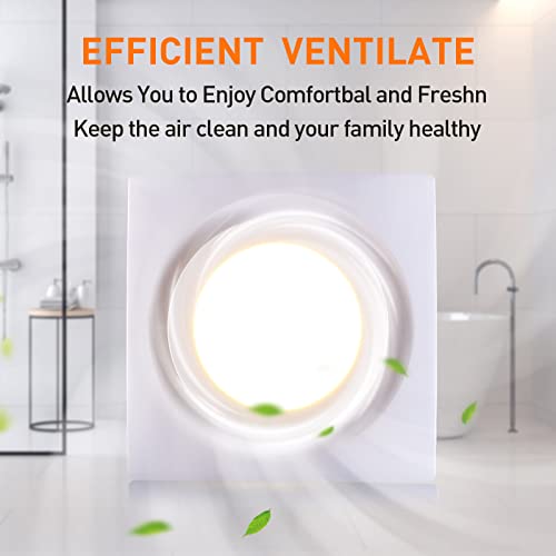 Bathroom Exhaust Fan With LED Light Ultra Quiet 1.0 Sones Ceiling Mount Exhaust Ventilation Fan 110 CFM for Home Bathroom Office Hotel