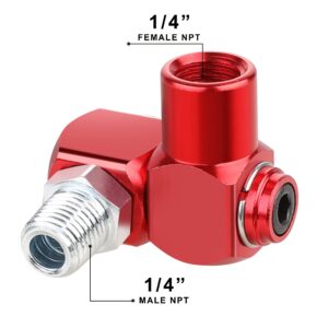 Hromee 1/4 Inch NPT 360 Degree Swivel Air Hose Connector, 1/4” Industrial Air Fittings and Pneumatic Tool Adapter 2 Pack