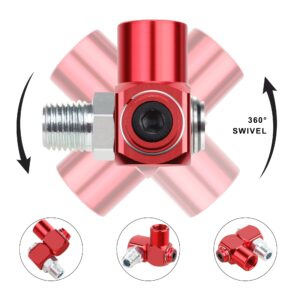 Hromee 1/4 Inch NPT 360 Degree Swivel Air Hose Connector, 1/4” Industrial Air Fittings and Pneumatic Tool Adapter 2 Pack