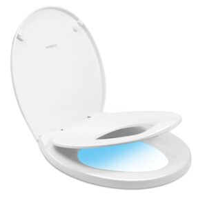 round toilet seat with slow close seat, easy clean, plastic, white, suitable standard round toilet