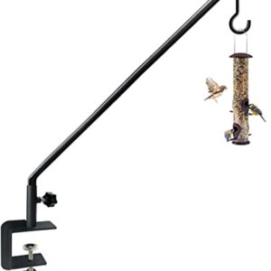 Tuohours 38 Inch Extended Reach Deck Hook Hanger for Railing, Heavy Duty Outdoor Plant Hook Holder for Hanging Bird Feeder Flower Basket Planter or Lanterns, 1 Pack