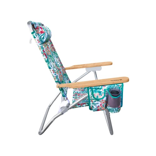 Hurley Mid-Height Wood Arm Beach Chair, One Size, Hawaiian Gardens White