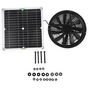 Solar Panel Fan Kit, 100W 12V Waterproof Solar Exhaust Fan Portable Ventilator with Metal Protection Mesh Solar Powered Exhaust Fan for Chicken Coops, Greenhouses, Sheds, Pet Houses, Window Exhaust