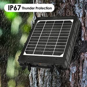 TKKOK Trail Camera Solar Panel 10000mAh 3W Supporting 12V/2.3A 9V/3A 6V/3.6A for All 3G 4G Hunting Game Camera or Deer Feeder