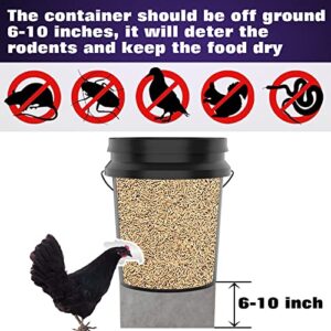 DIY No Waste Chicken Feeder Kit,8 Ports with Rodent Proof Covers,Automatic Poultry Feeder for Barrel Bucket Bin Tub,Feeding Chicken Ducks,BPA Free