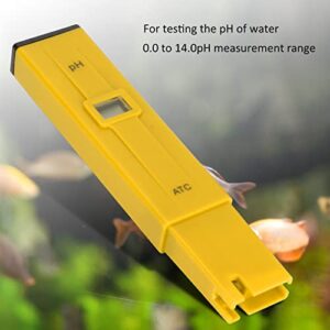 Zunate PH Meter Digital Display Small Error 0.0 to 14.0pH Measurement Range PH Tester High Compatibility Reliable ABS PH Pen for Aquariums Laboratory(Yellow Black)