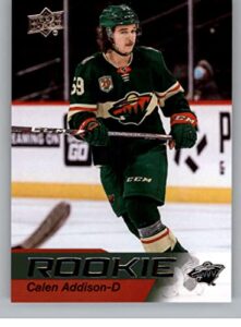 2021-22 upper deck nhl star rookies box set #9 calen addison minnesota wild official nhl hockey card in raw (nm or better) condition