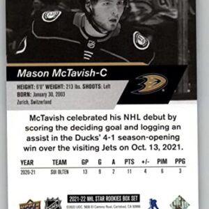 2021-22 Upper Deck NHL Star Rookies Box Set #23 Mason McTavish Anaheim Ducks Official NHL Hockey Card in Raw (NM or Better) condition