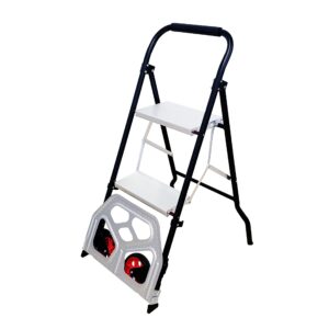 leadallway hand truck 2 step ladder multifunction 2-in-1 collapsible dolly